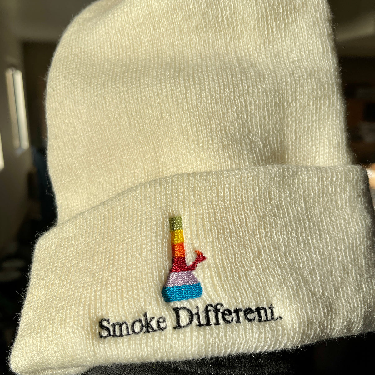 Smoke Different Beanie – Cream – GlassPass Merch